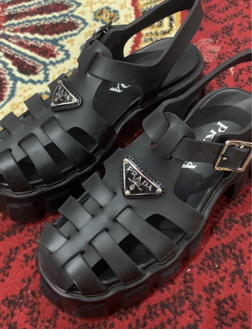 Prada Sandals, Women's Fashion, Footwear, Flats & Sandals on Carousell