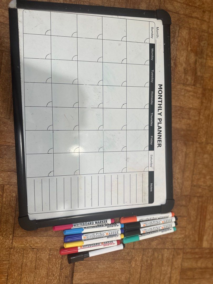 Preloved Monthly whiteboard planner full set with duster, Hobbies ...