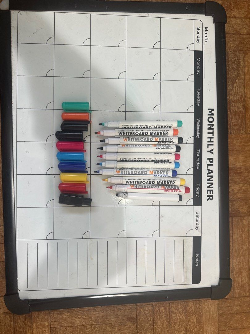 Preloved Monthly whiteboard planner full set with duster, Hobbies ...