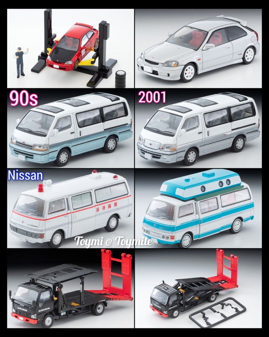 Preorders 1/64 Tomica TLVN Honda Civic EK9 Toyota Hiace Custom Nissan ...
