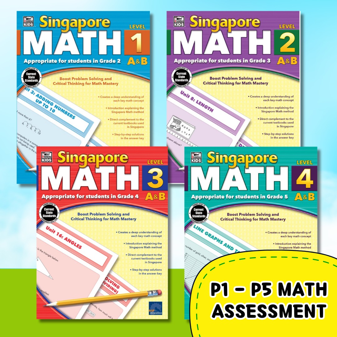 Primary School Math Assessment Book - Singapore Math Series, Hobbies ...