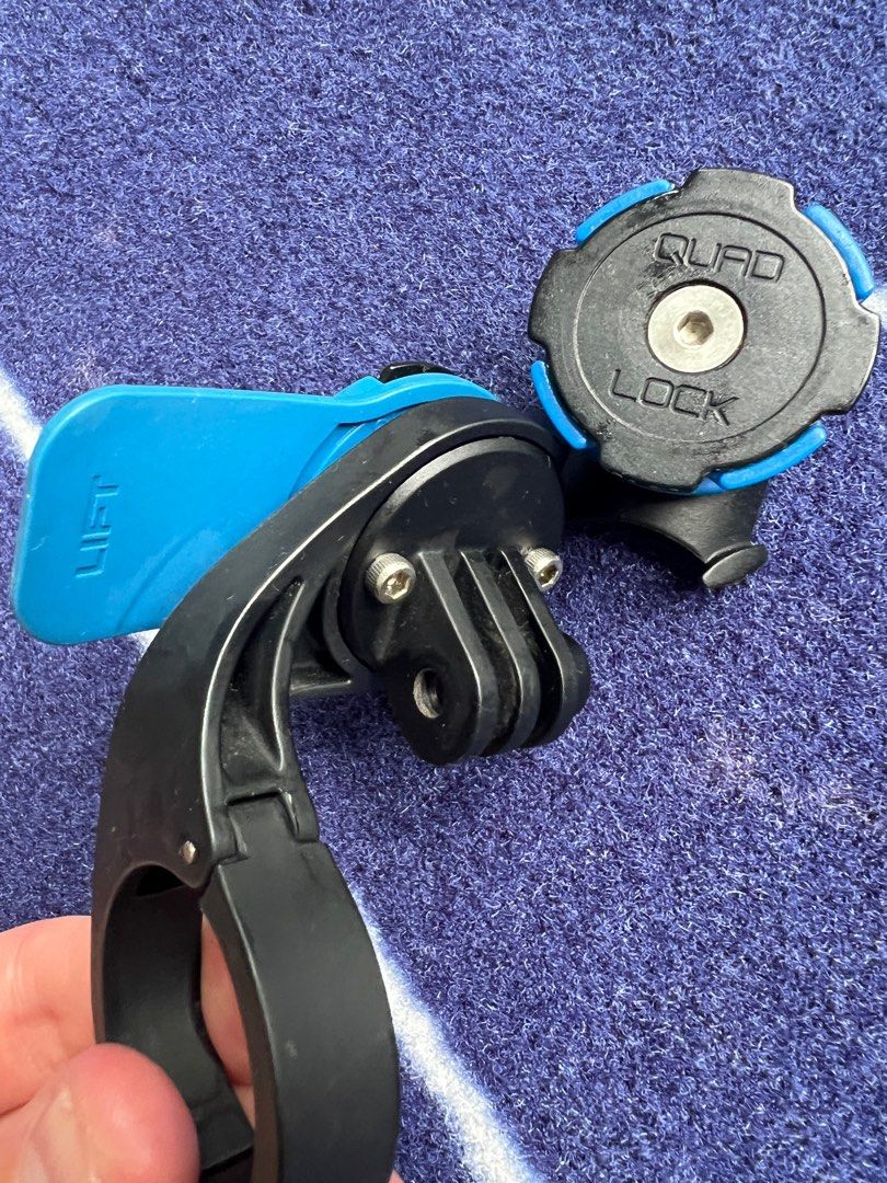 Quad Lock Out Front Bike Mount with GoPro Mount underneath, Sports ...