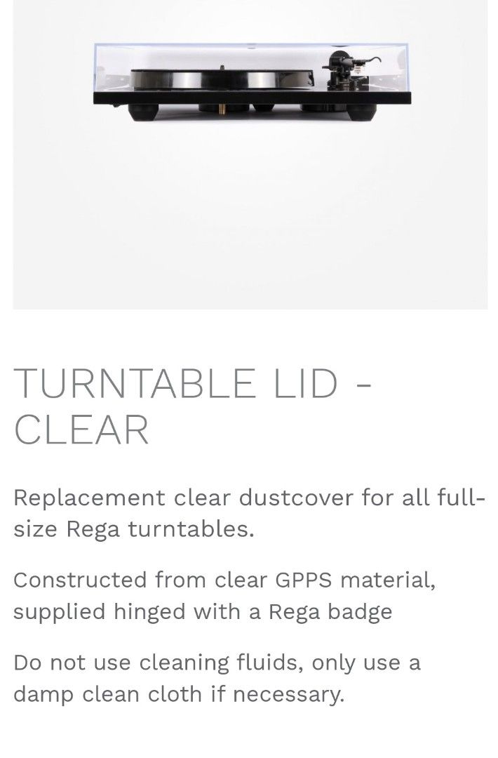 Rega Turntable Lid, Audio, Other Audio Equipment on Carousell