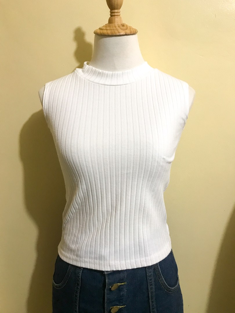 RIBBED TOP, Women's Fashion, Tops, Sleeveless on Carousell