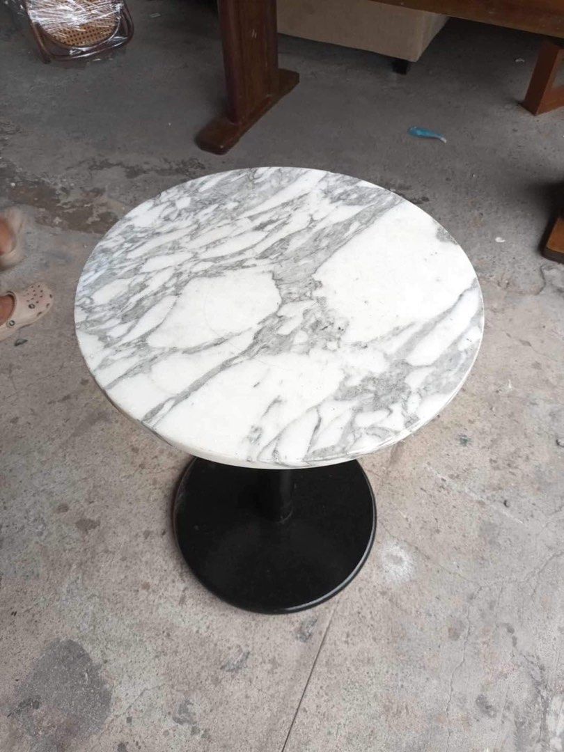 Round marble top outdoor table, Furniture & Home Living, Furniture ...