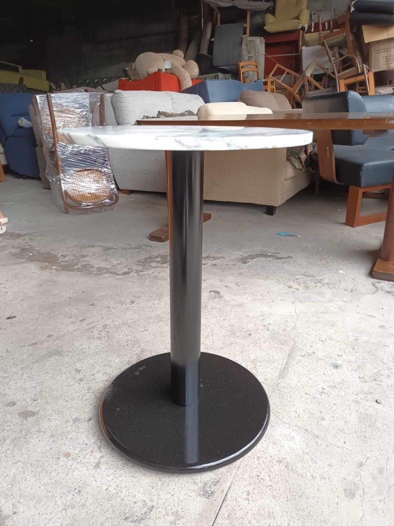 Round marble top outdoor table, Furniture & Home Living, Furniture ...