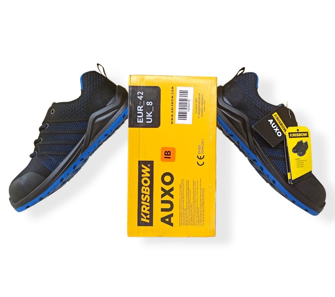 Sepatu Safety Krisbow AUXO, Fesyen Pria, Sepatu , Sneakers di Carousell