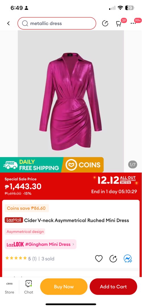Shiny Dress Womens Fashion Dresses And Sets Dresses On Carousell