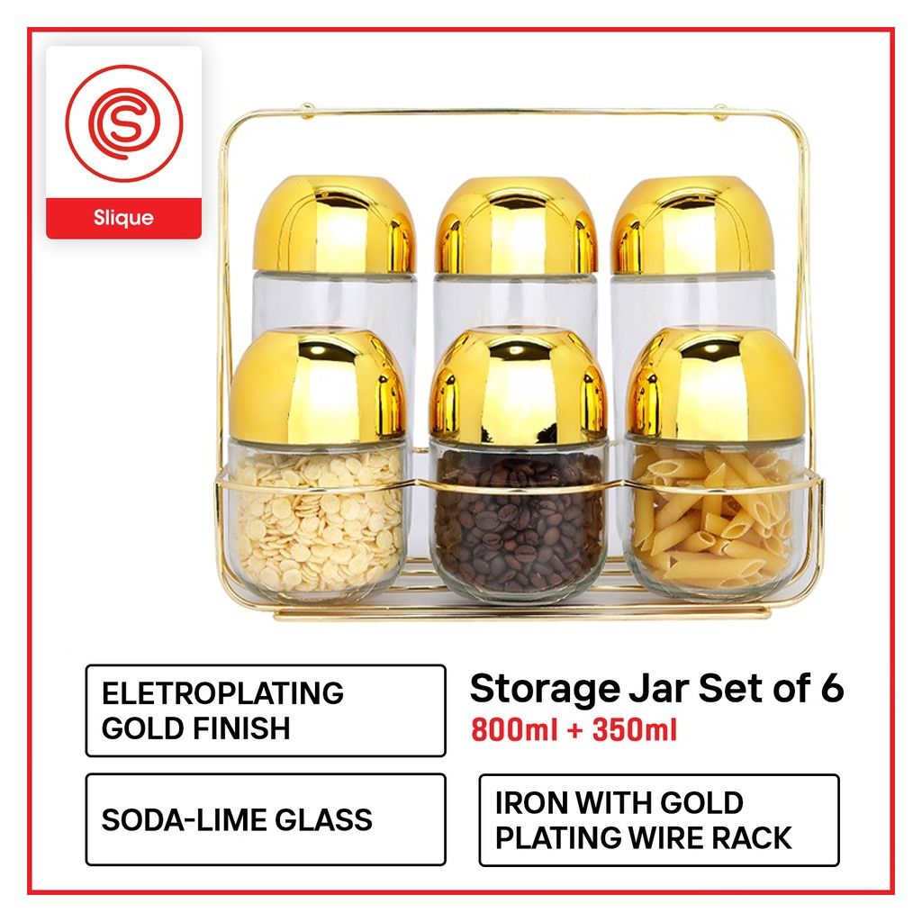 Signature Condiment Set by Slique - Aesthetic Electroplated Gold Finish ...