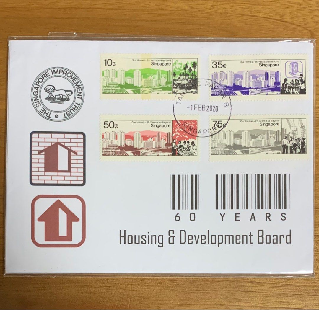 Singapore 2020 private cover - 60 Years of HDB with HDB flat stamps full set postmarked on 60th ...