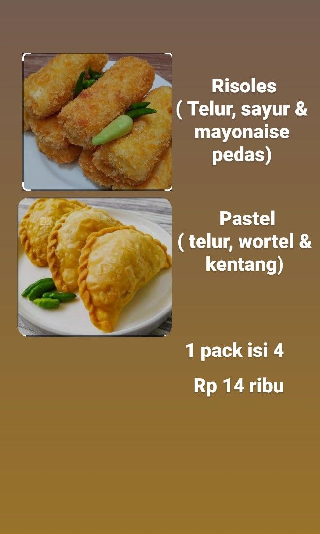 snack ( risoles, pastel, bakwan sayur, martabak telur), Makanan ...