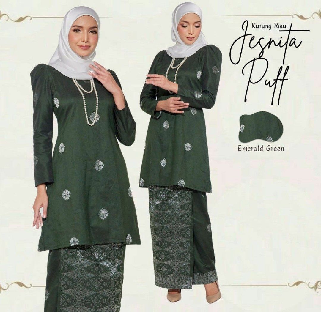 SONGKET RIAU JESNITA PUFF, Women's Fashion, Muslimah Fashion, Baju ...