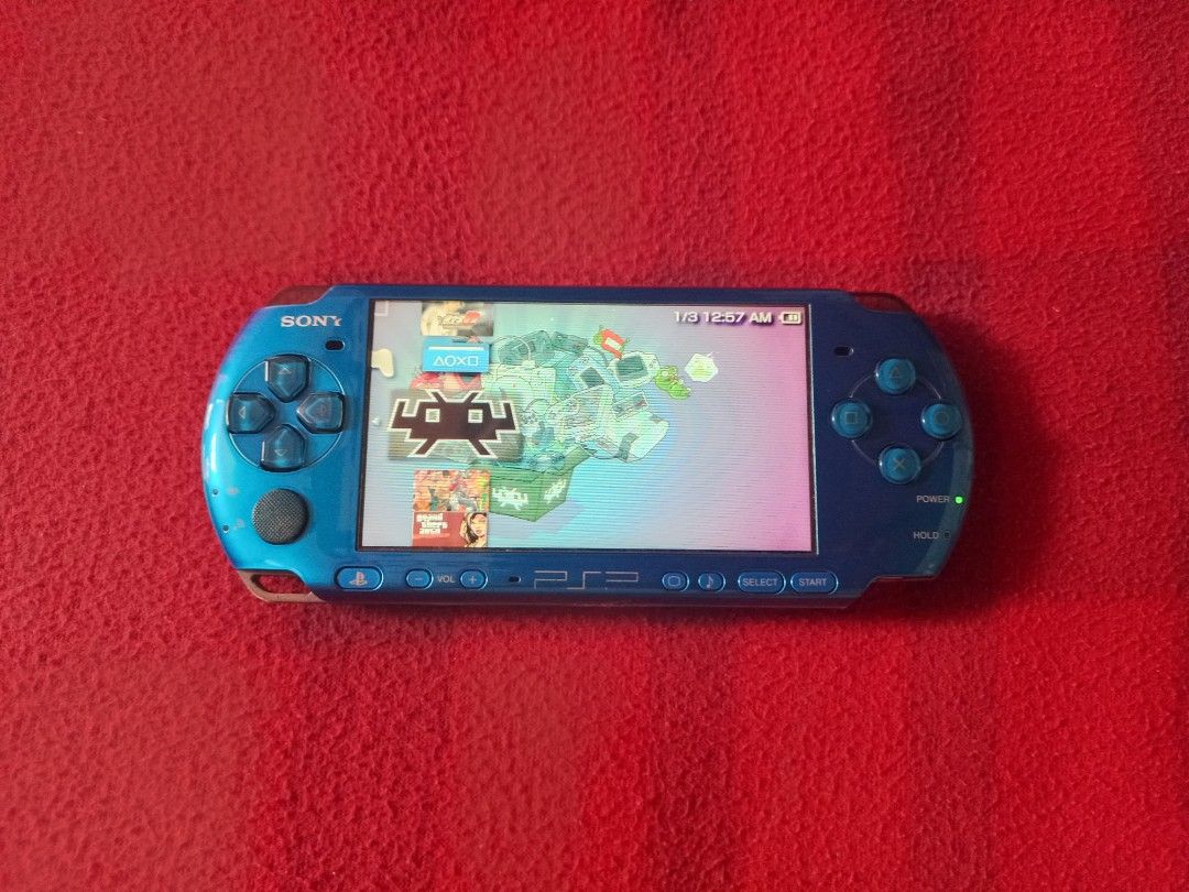 Sony PSP3000 Blue with 64GB Package, Video Gaming, Video Game Consoles ...