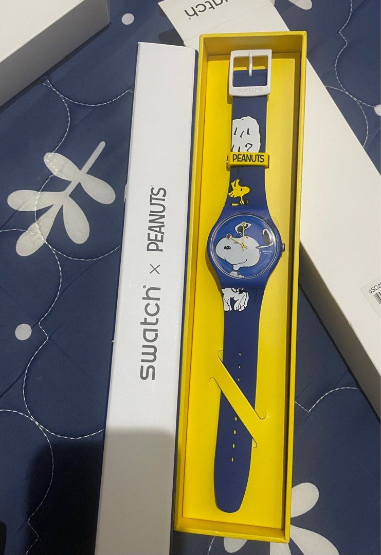 Swatch X PEANUTS SNOOPY WOODSTOCK SO29Z106 HEE HEE HEE Watch, Men's ...