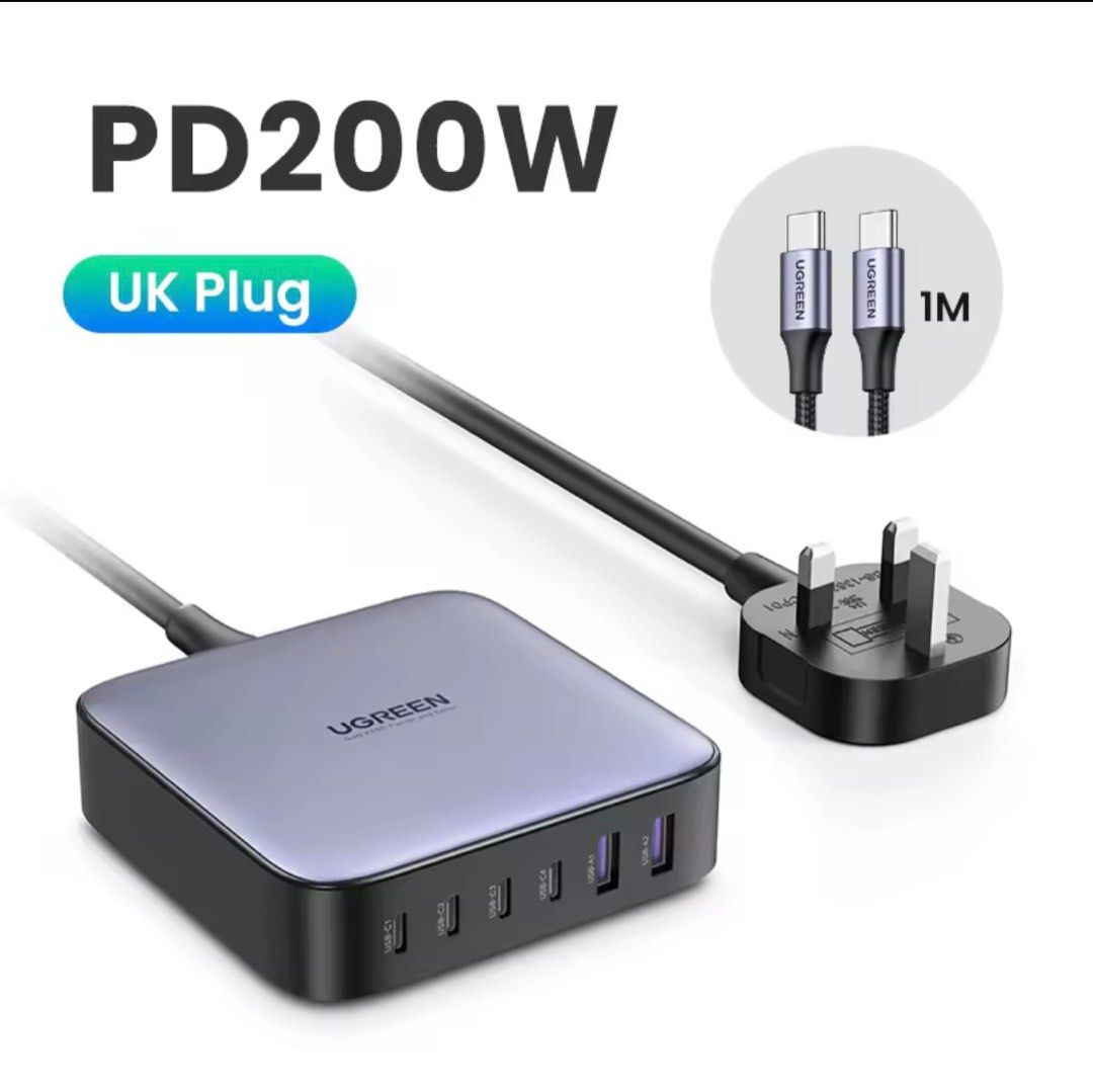 Ugreen 200w PD charger (SG stock) w free USB c cable, Mobile Phones ...
