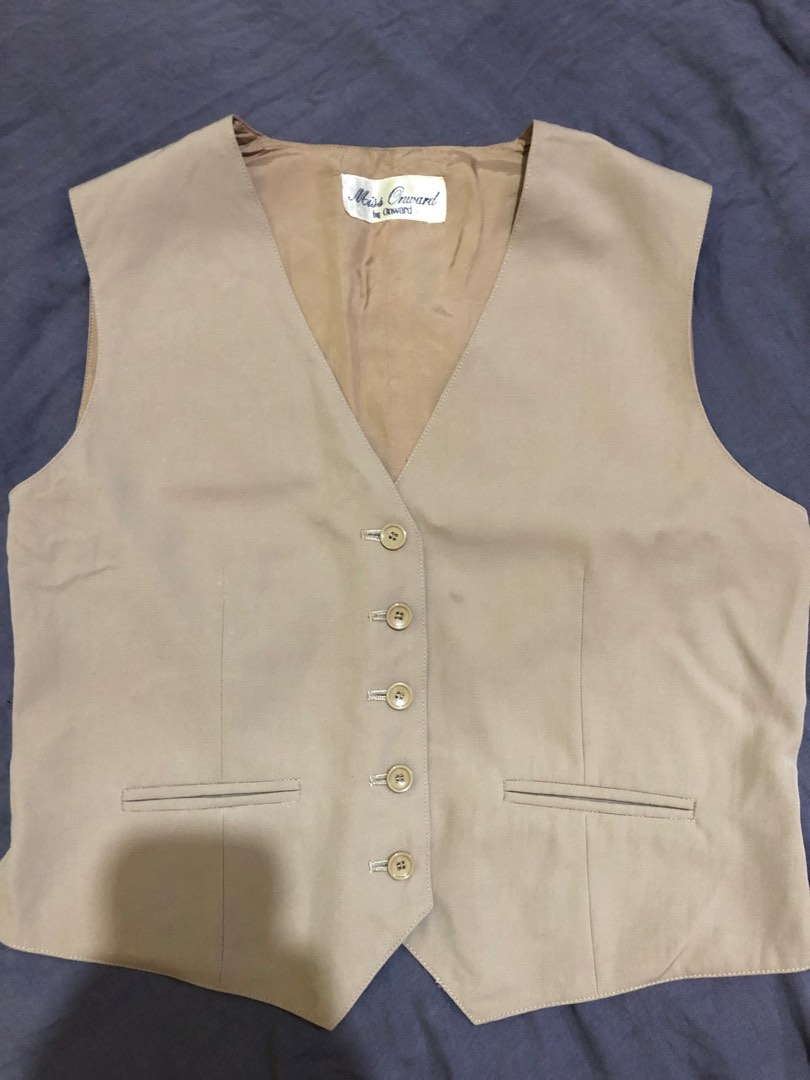 Vest vintage coksu, Fesyen Wanita, Pakaian Wanita, Atasan di Carousell