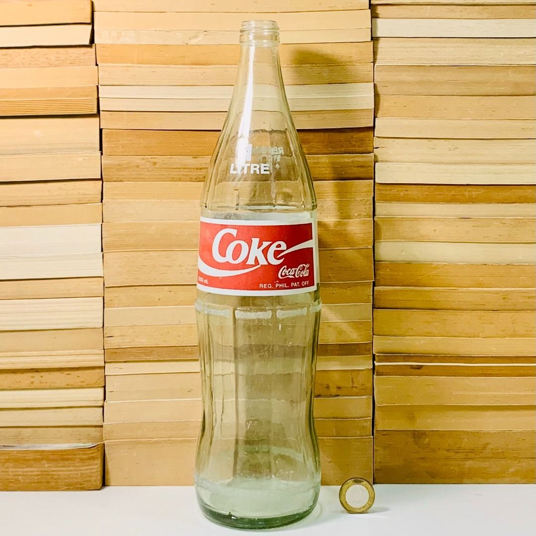 Vintage (1980s) 1 Litre Coca Cola Coke Glass Bottle, Hobbies & Toys ...