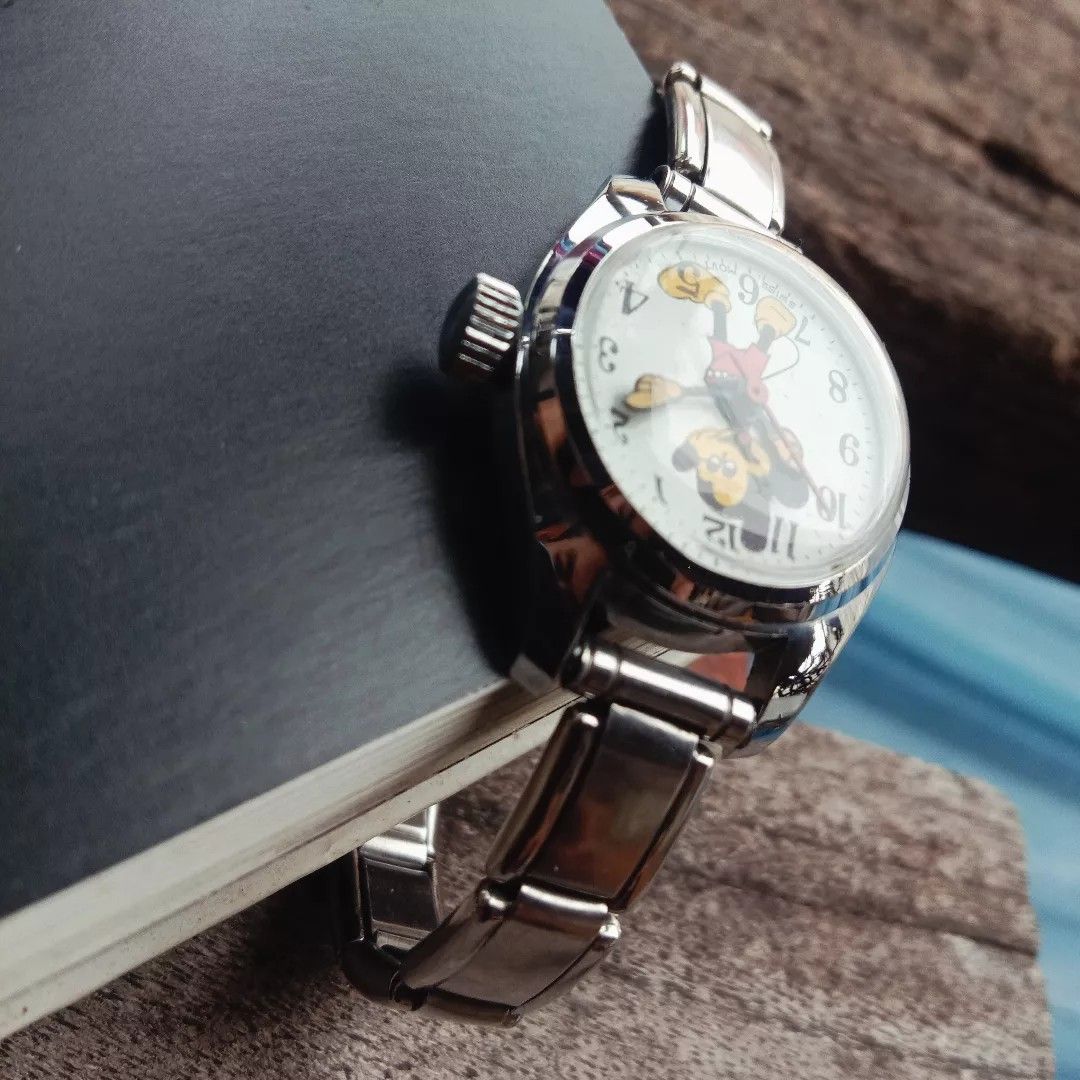 (Vintage) Jam tangan mickey mouse putar/manual winding tanpa batre ...