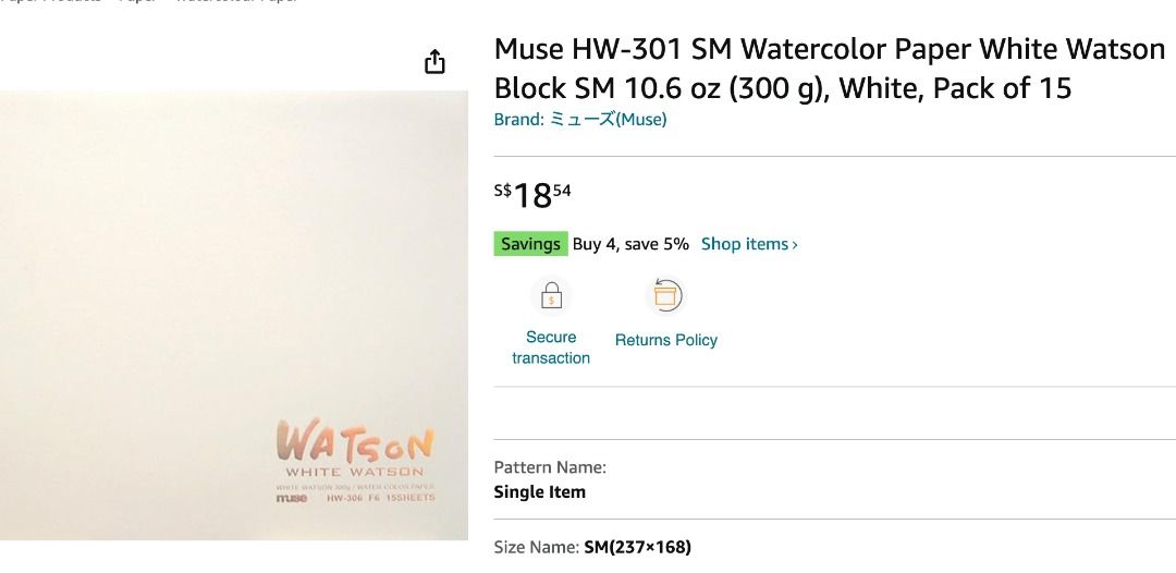 25 Sheets White Watson Watercolour Paper and vifArt Watercolour Paper ...