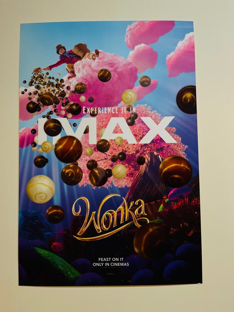 Wonka Official Movie Premier Poster, 興趣及遊戲, 收藏品及紀念品, 明星周邊 - Carousell