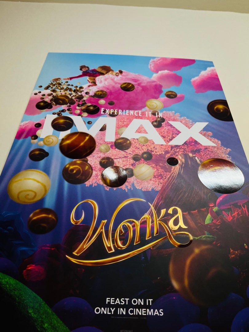 Wonka Official Movie Premier Poster, 興趣及遊戲, 收藏品及紀念品, 明星周邊 - Carousell