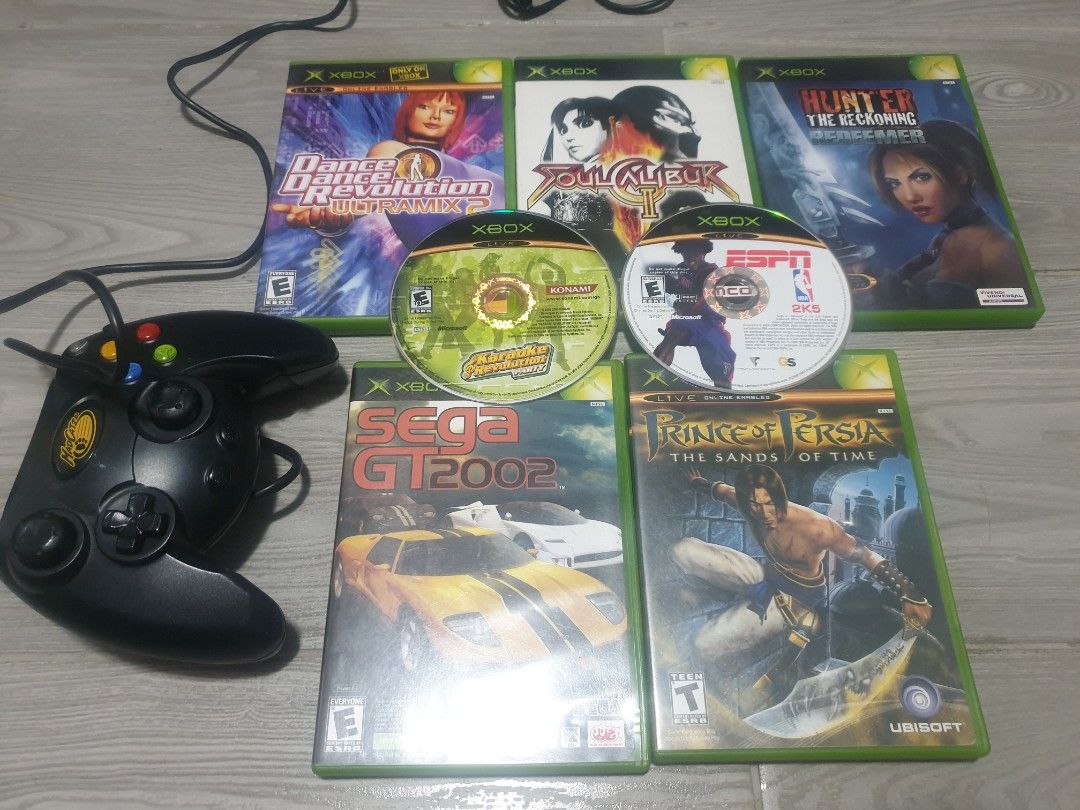 Xbox OG original 7 games 1 controller prince of persia sega gt dance ...