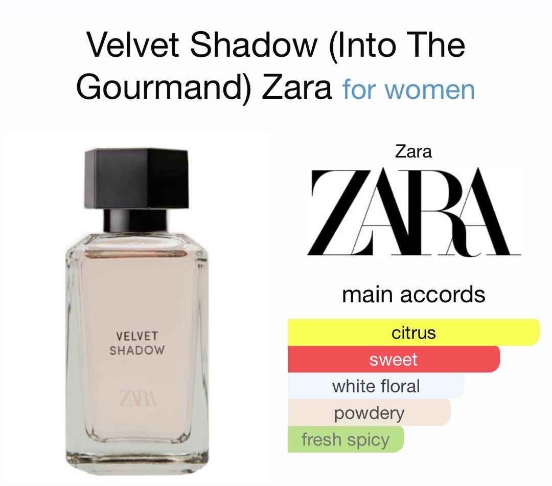 Zara Velvet Shadow (30ML), Beauty & Personal Care, Fragrance & Deodorants on Carousell
