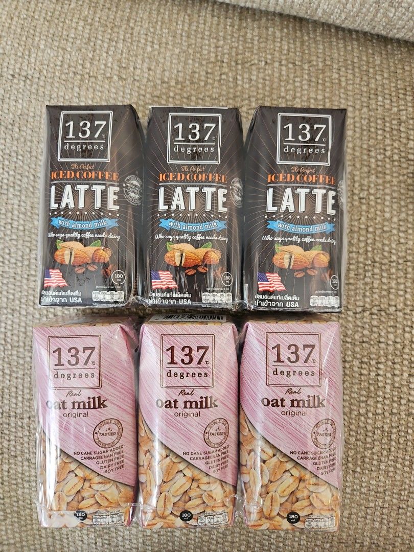 137 degree mini Oat Milk & Almond Milk latte, Food & Drinks, Beverages ...