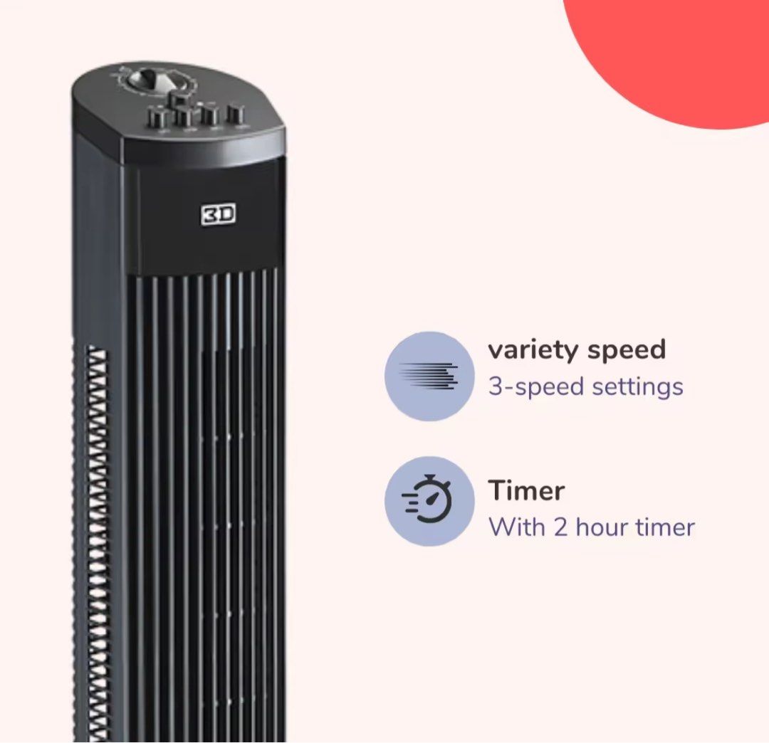 3D Skyscraper Tower Fan TF-10SS, Furniture & Home Living, Lighting ...