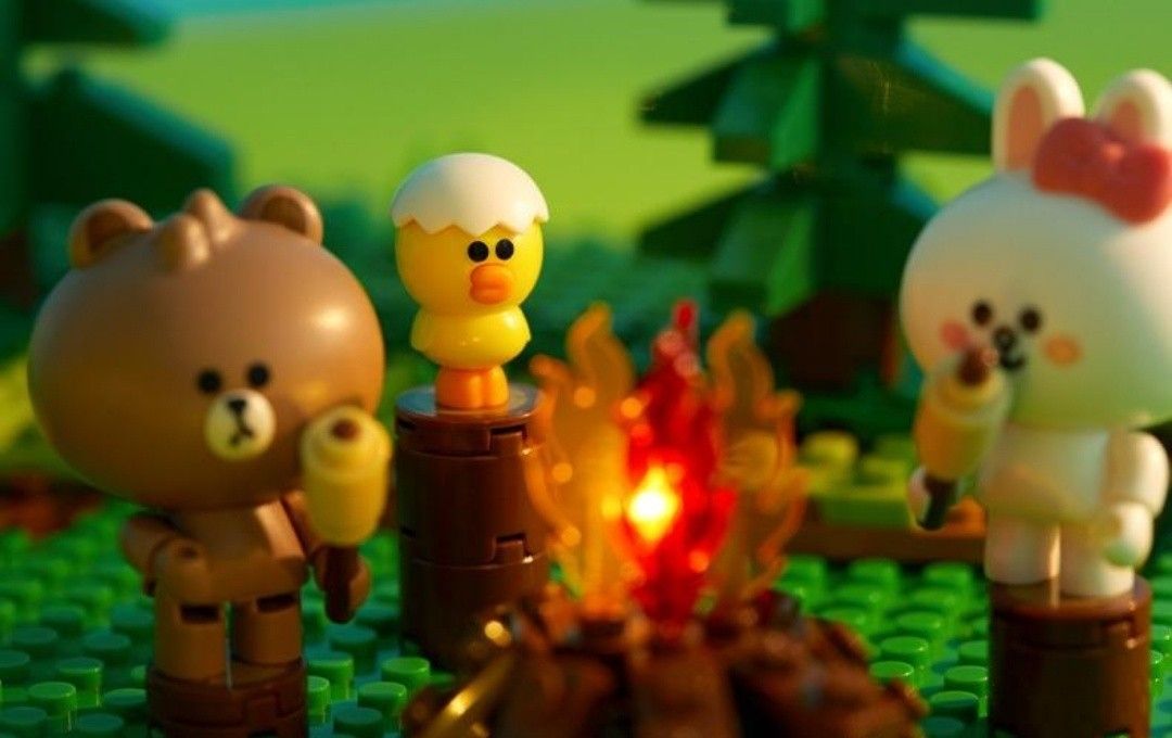 現貨 Line Friends Brown Cony Sally 露營積木set, 興趣及遊戲, 玩具 & 遊戲類 - Carousell