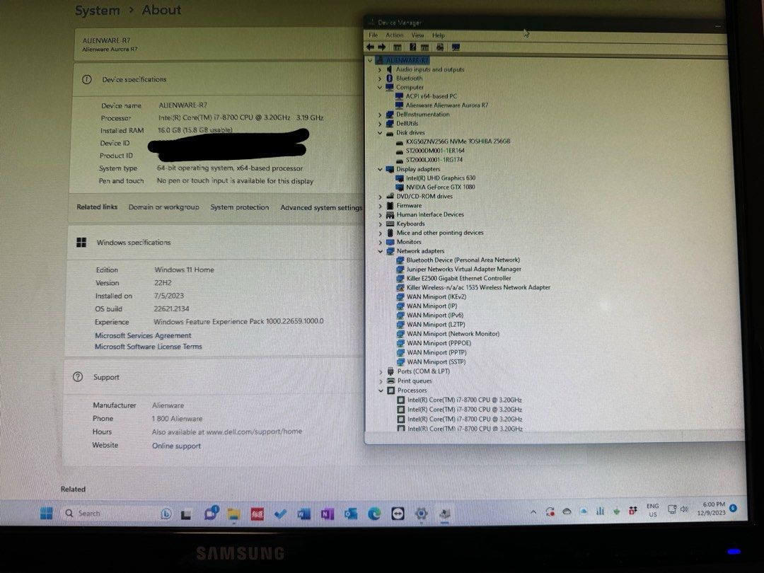 Alienware Aurora R7 GTX1080 i7-8700 Gaming Desktops with Keyboard ...
