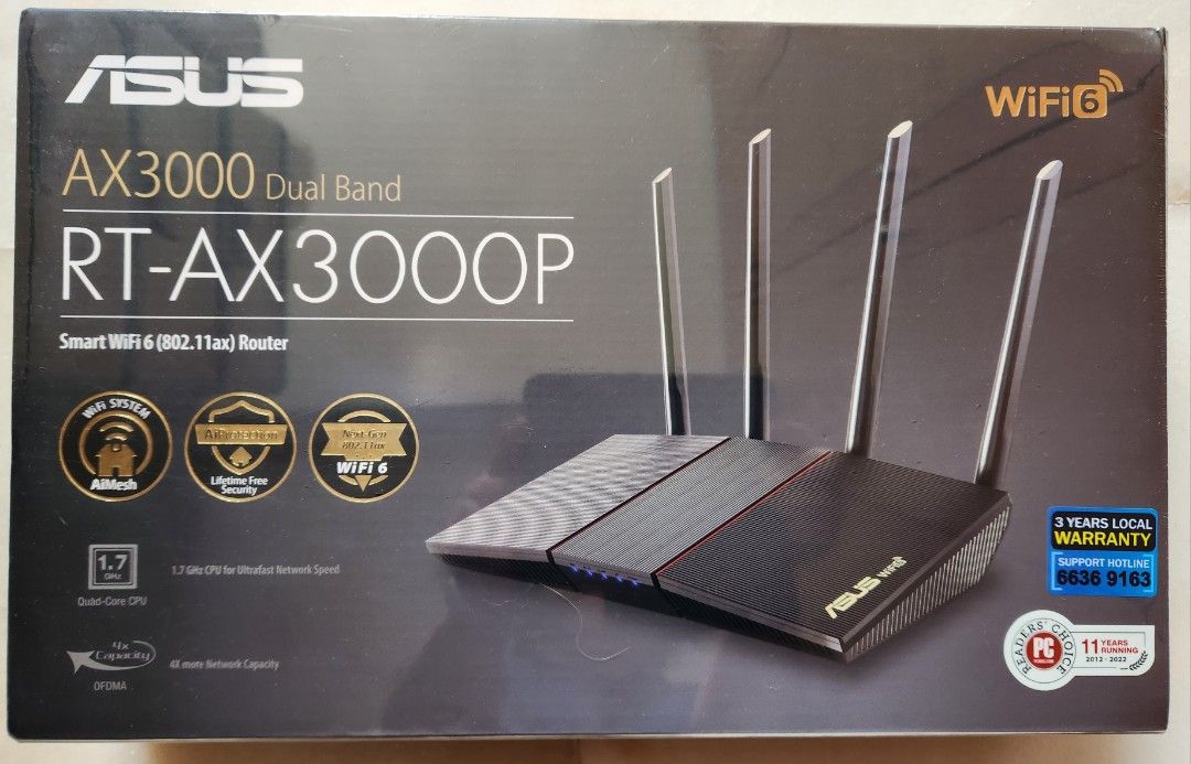 ASUS RT-3000P (AX3000 Dual Band, Smart Wifi 6 (802.11ax) Router ...