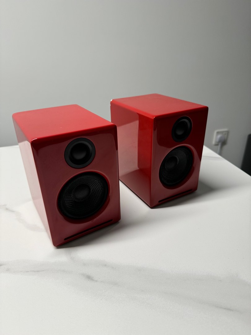 Audioengine A2+ red speakers, Audio, Soundbars, Speakers & Amplifiers on Carousell