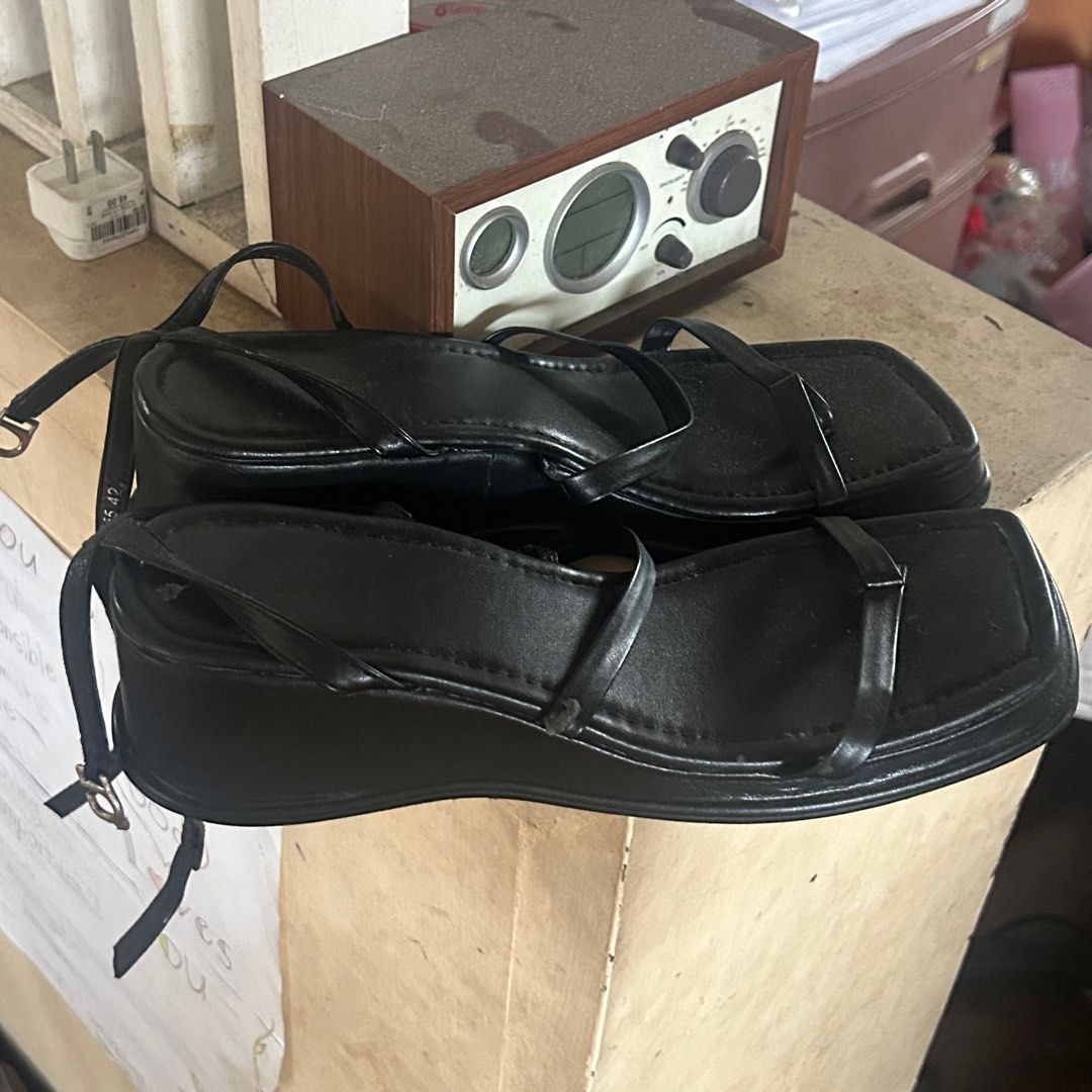 Black Classy Platform Womens Fashion Footwear Sandals On Carousell