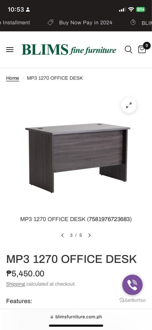 Blims Office Table, Furniture & Home Living, Office Furniture ...