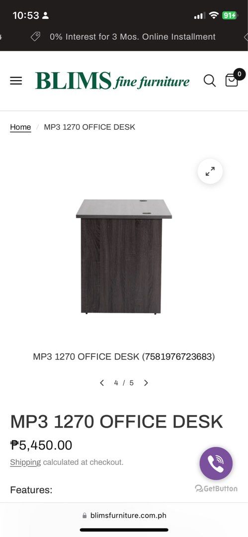 Blims Office Table, Furniture & Home Living, Office Furniture ...