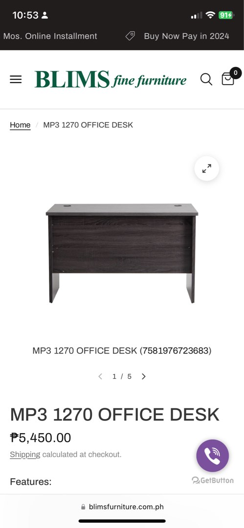 Blims Office Table, Furniture & Home Living, Office Furniture ...