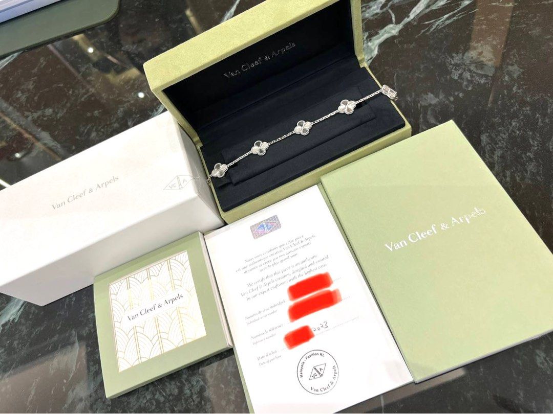 (BRAND NEW) 2023 VCA VAN CLEEF & ARPELS VINTAGE ALHAMBRA BRACELET 5 ...