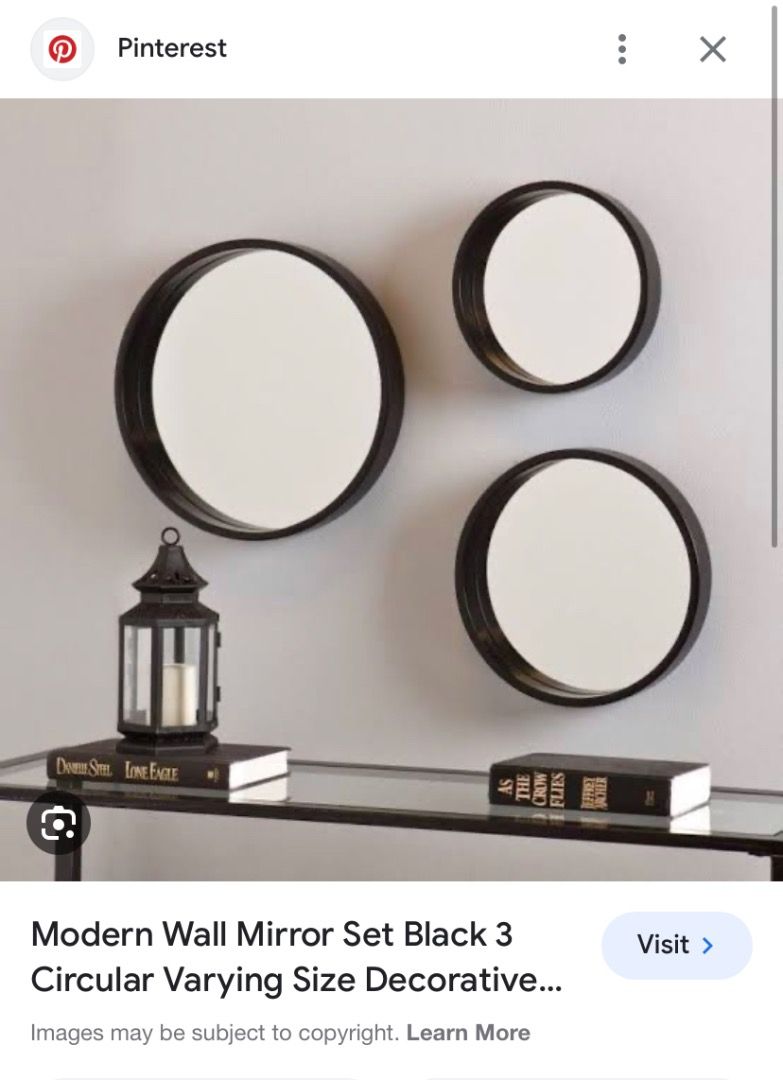 Brand New 3 pc aesthetic round mirror Heim, Furniture & Home Living ...