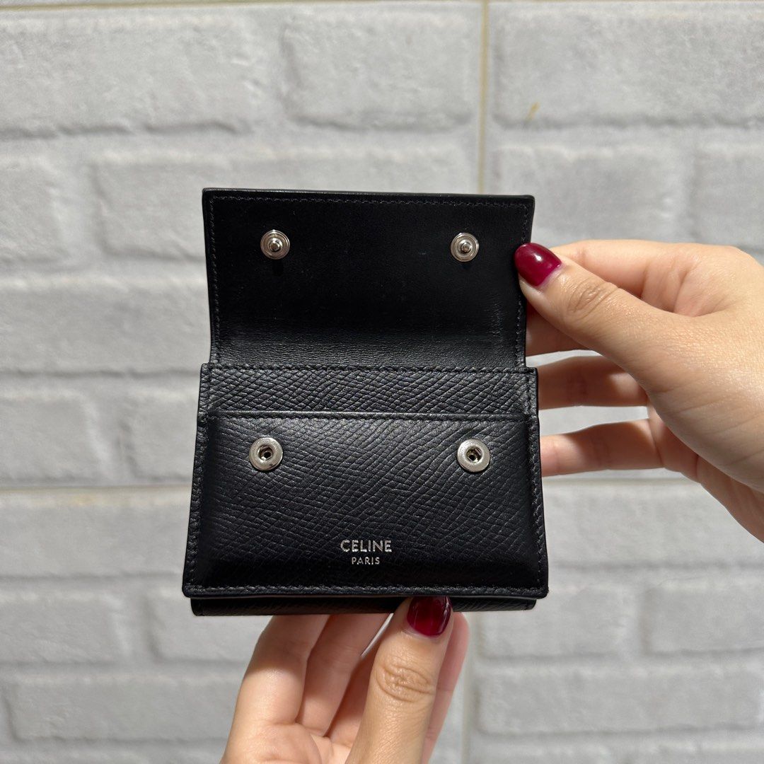 Celine Folded Compact Wallet in Black, Women's Fashion, Bags & Wallets ...