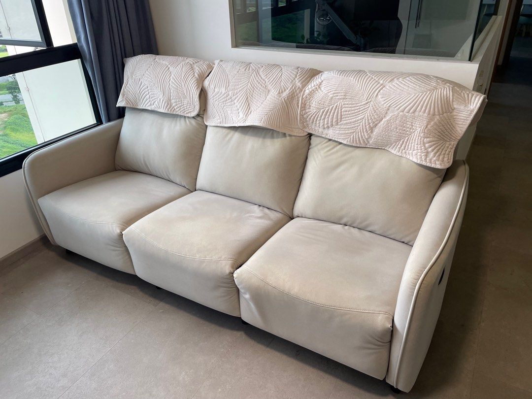 Cellini- Homer Motorised Fabric Recliner Sofa With USB Ports And High ...