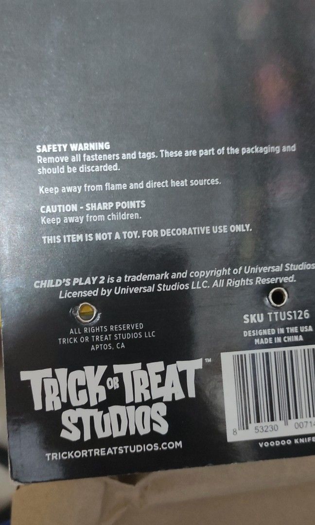 Chucky Voodoo Knife - Trick or Treat Studios, Hobbies & Toys, Toys ...
