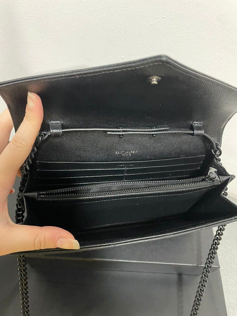 CLASSIC CASSANDRE CHAIN WALLET IN GRAIN DE POUDRE LEATHER, Luxury, Bags ...