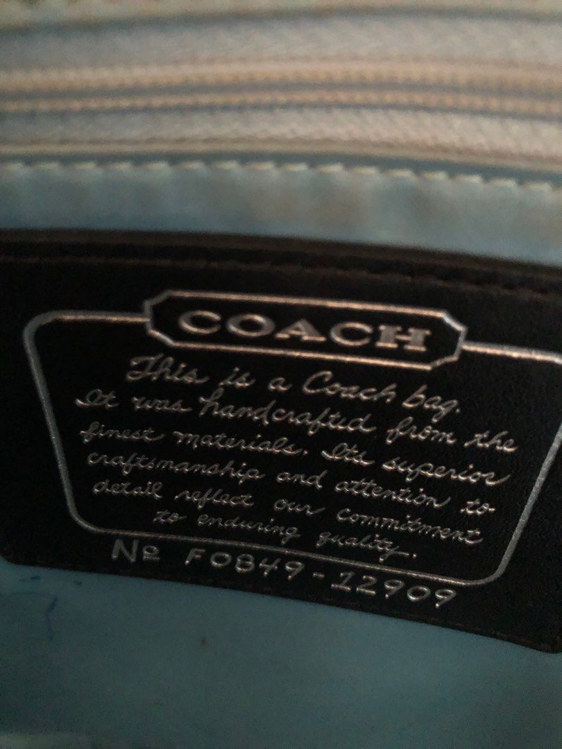 COACH Black Signature Striped Lurex Stud Tote Leather 12909, Luxury ...