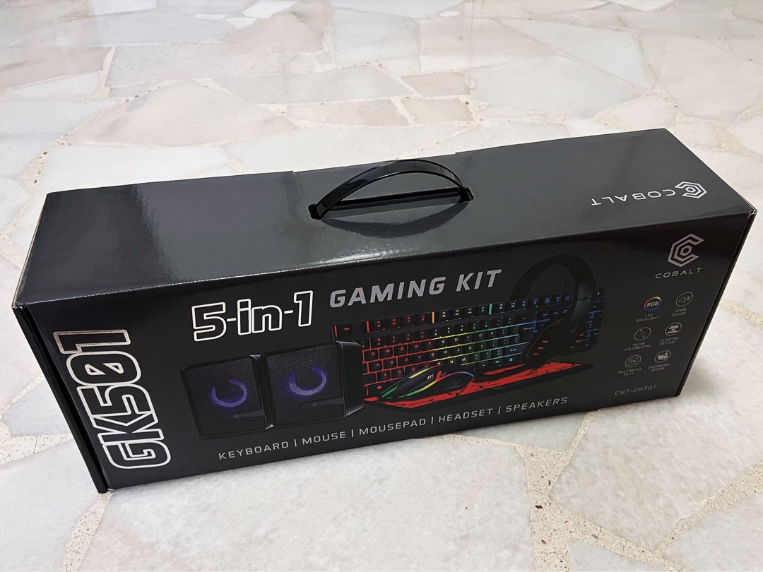 Cobalt GK501 5-in-1 Gaming Kit (Keyboard, Mouse, Headset, Speakers, Mousepad), Computers & Tech ...