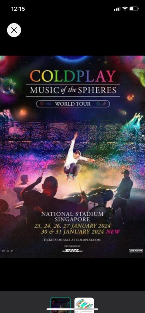Coldplay General Standing Ticket, Tickets & Vouchers, Event Tickets on ...
