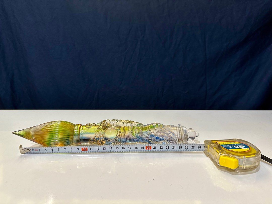 Colourful Glass Liu Li Dragon Poweful Calligraphy Brush, Hobbies & Toys ...