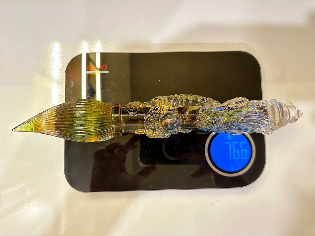 Colourful Glass Liu Li Dragon Poweful Calligraphy Brush, Hobbies & Toys ...
