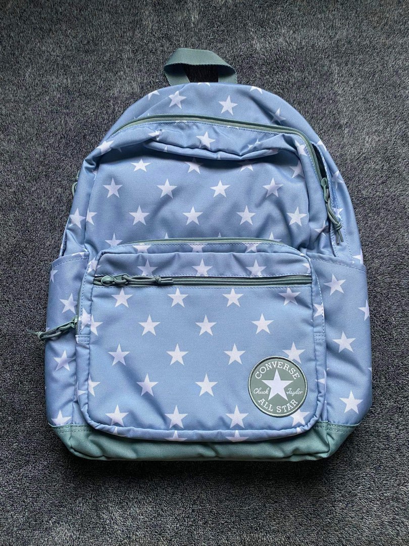 CONVERSE Backpack Unisex-Ocean Retreat/White Stars, Women's Fashion ...