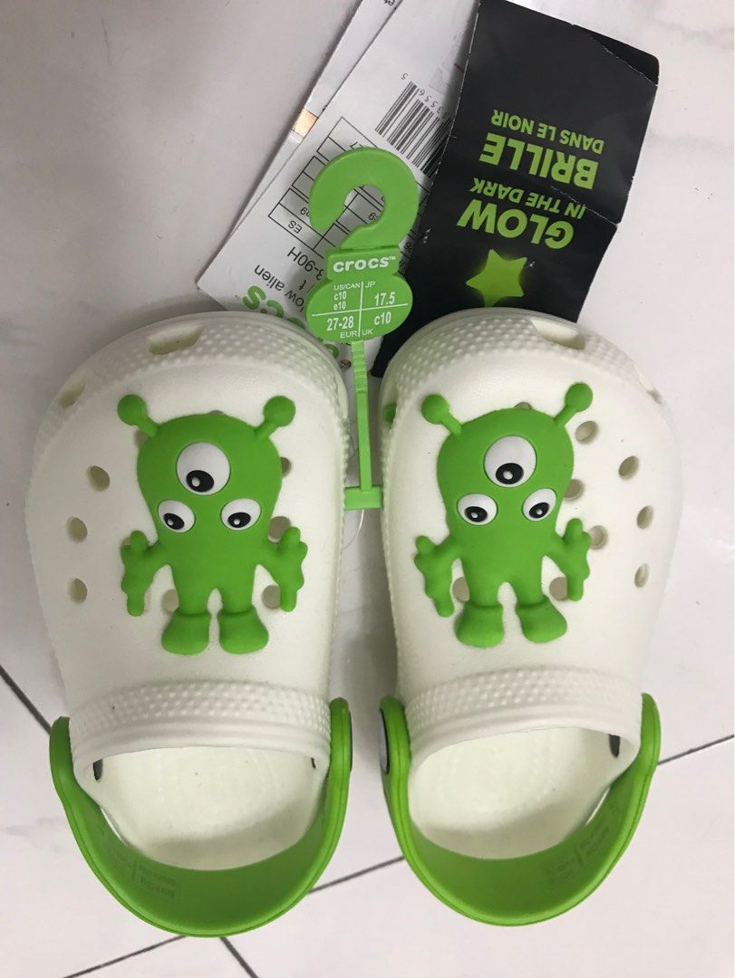 Crocs Classic Glow Alien, Babies & Kids, Babies & Kids Fashion on Carousell
